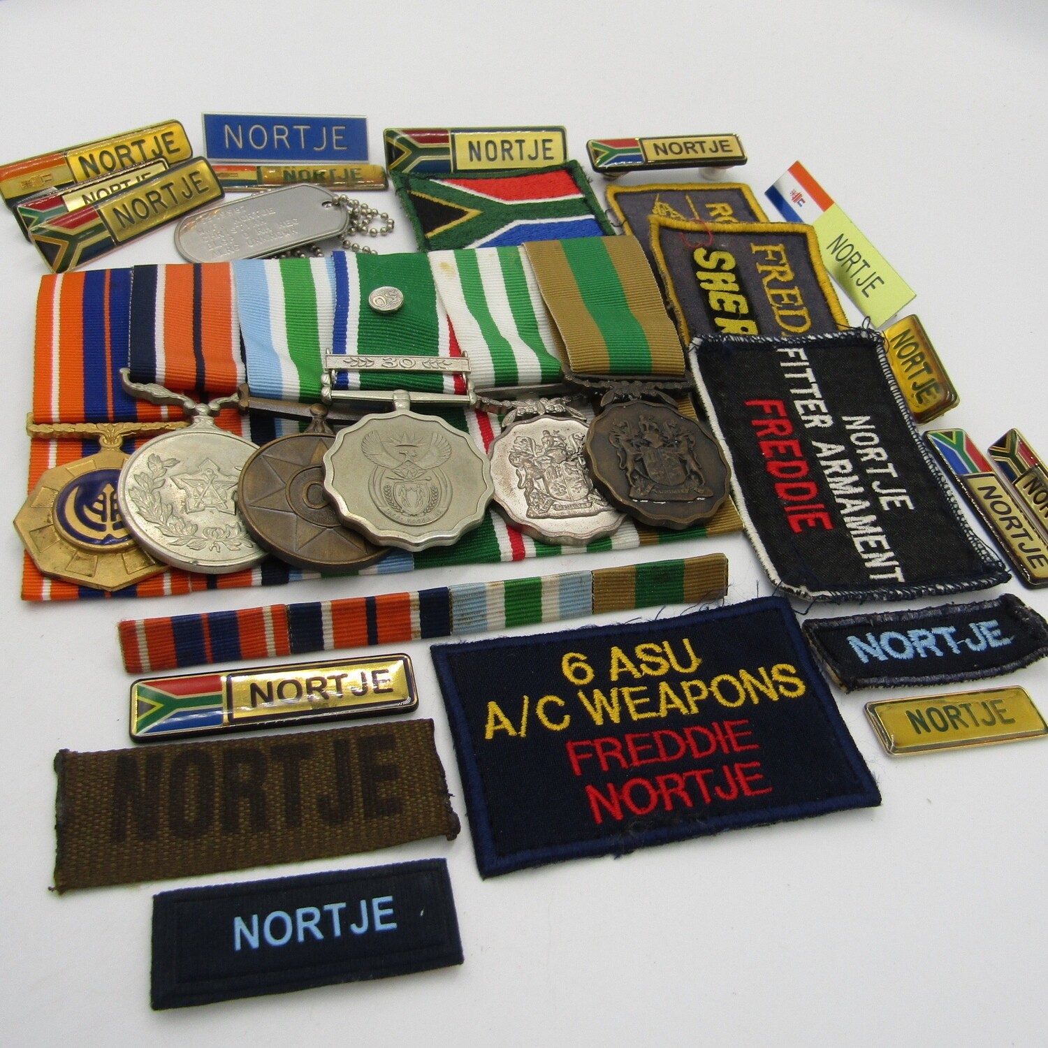 Medal set of SA Air Force Rooivalk and 6 ASU crew member Freddie Nortje ...