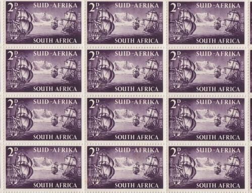 South Africa SACC 137 Full Sheet with 120 stamps - perforation torn ...