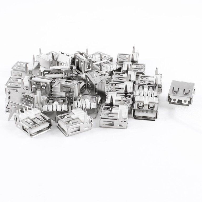 USB Female Type A Port 4-Pin DIP 90