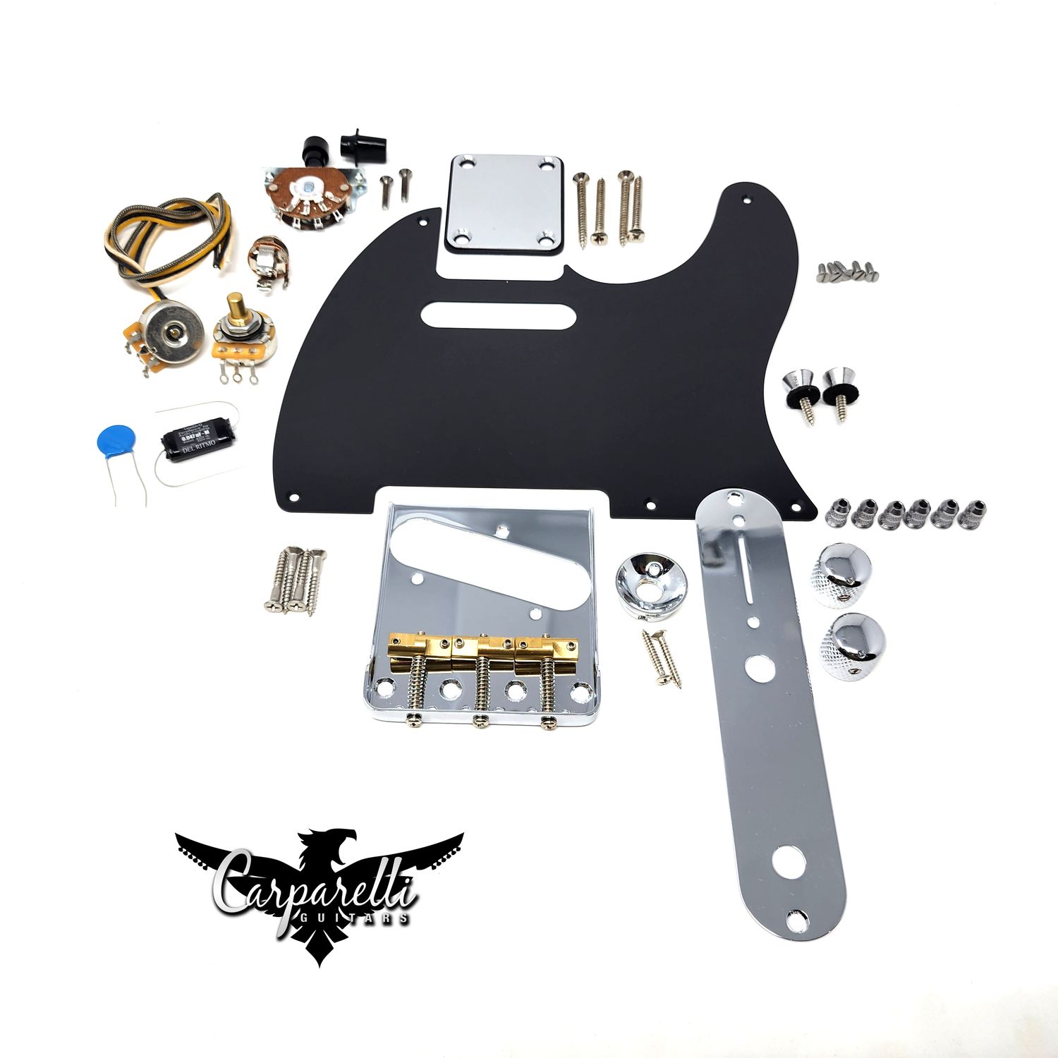 Carparelli Hardware Set for Tele (SET E) - Chrome or Black low profile ...