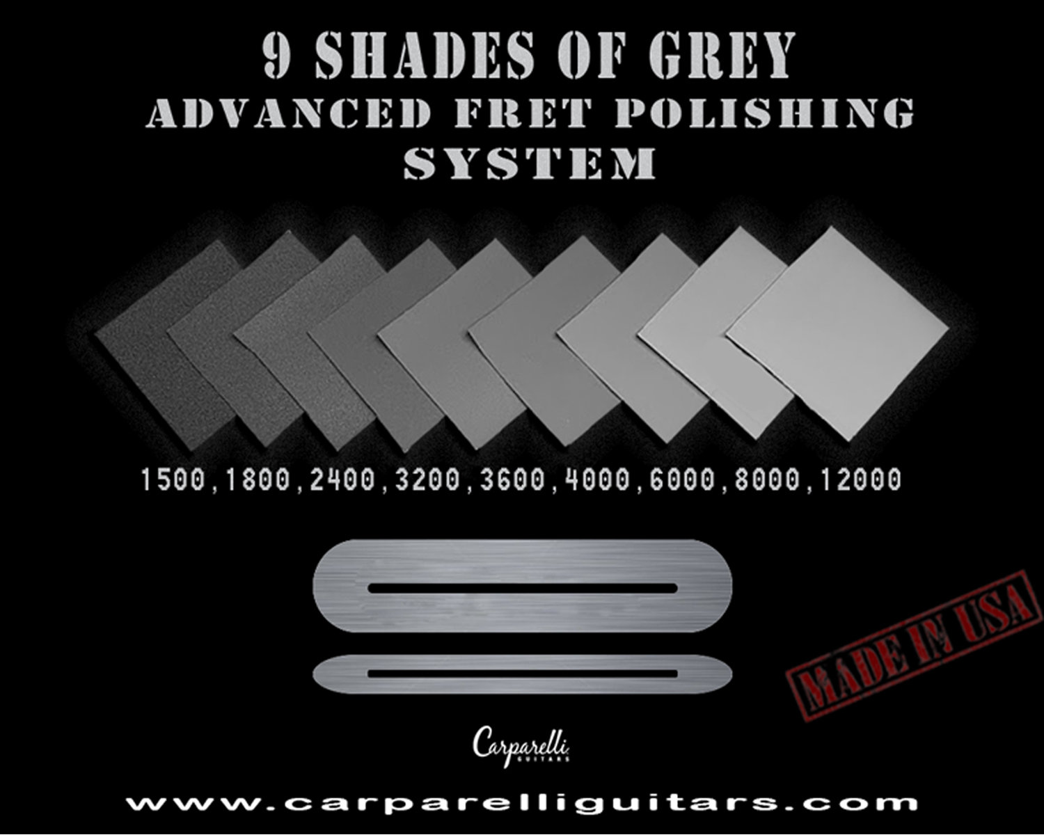 9 Shades of Grey Micro Mesh Fret Polishing Kit + 1 sq ft Conductive ...