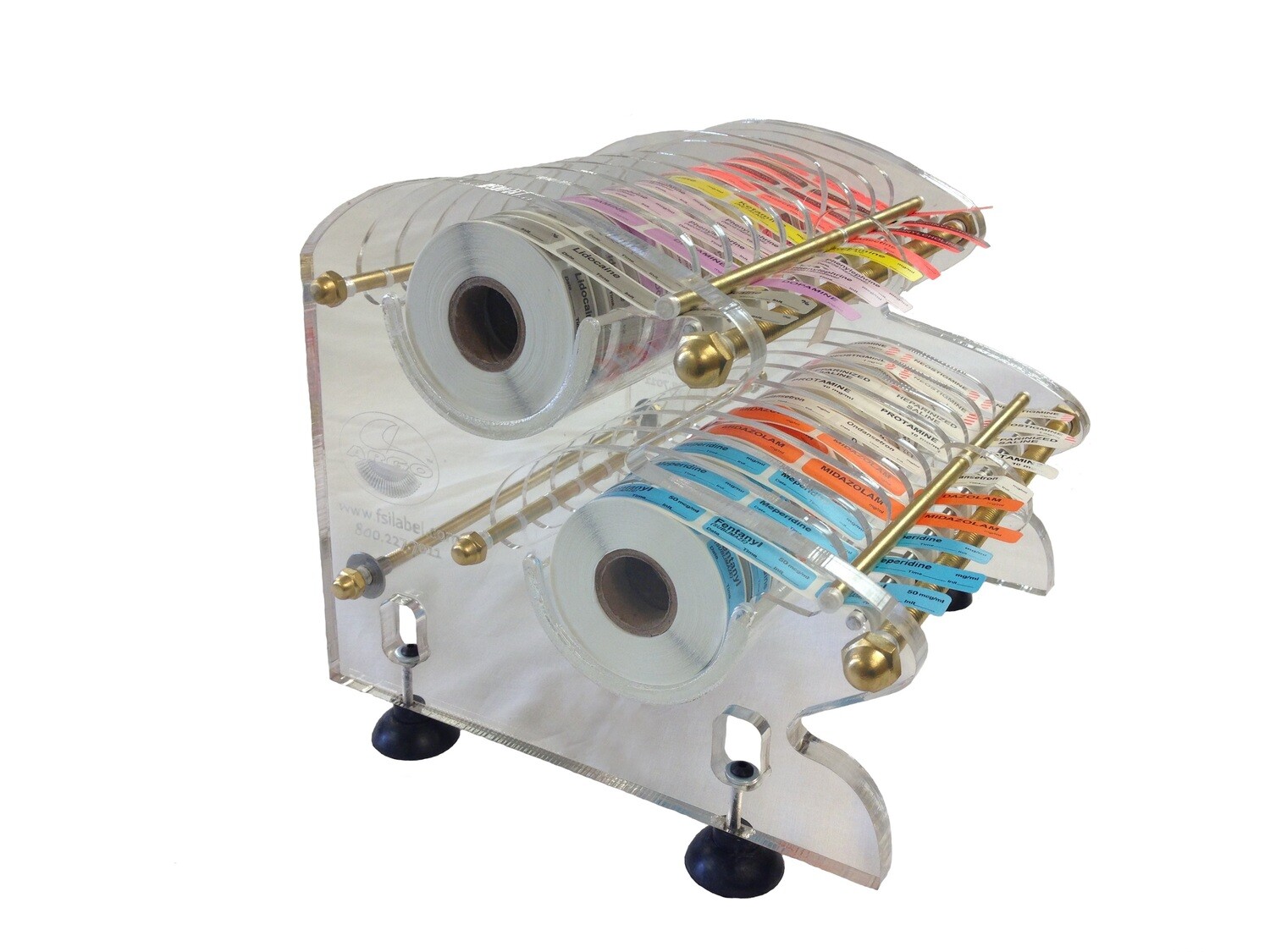Double-Tier Anesthesia Label Dispenser (Holds 20 Rolls) - Store - FSI Label