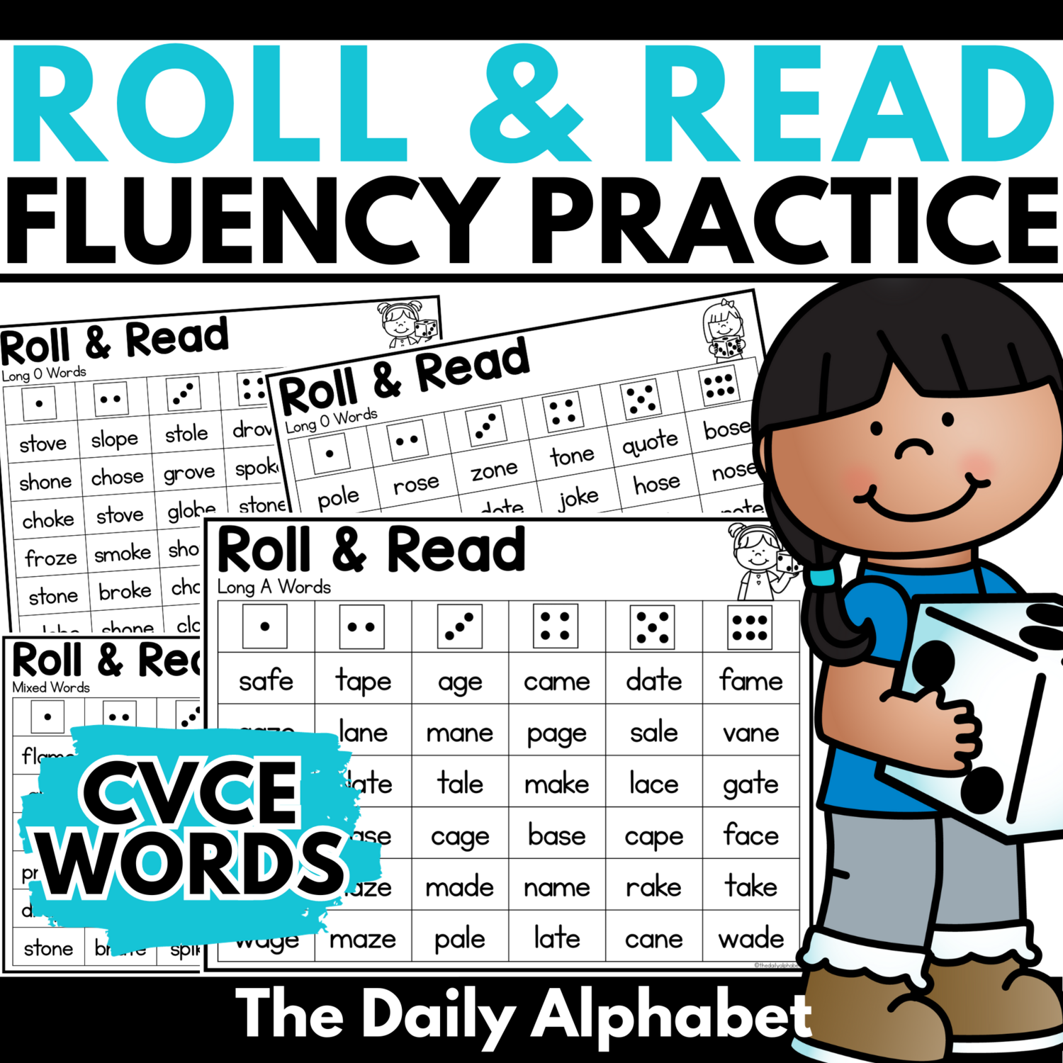 Roll and Read CVCe Words | Long Vowel consonant e phonics reading ...