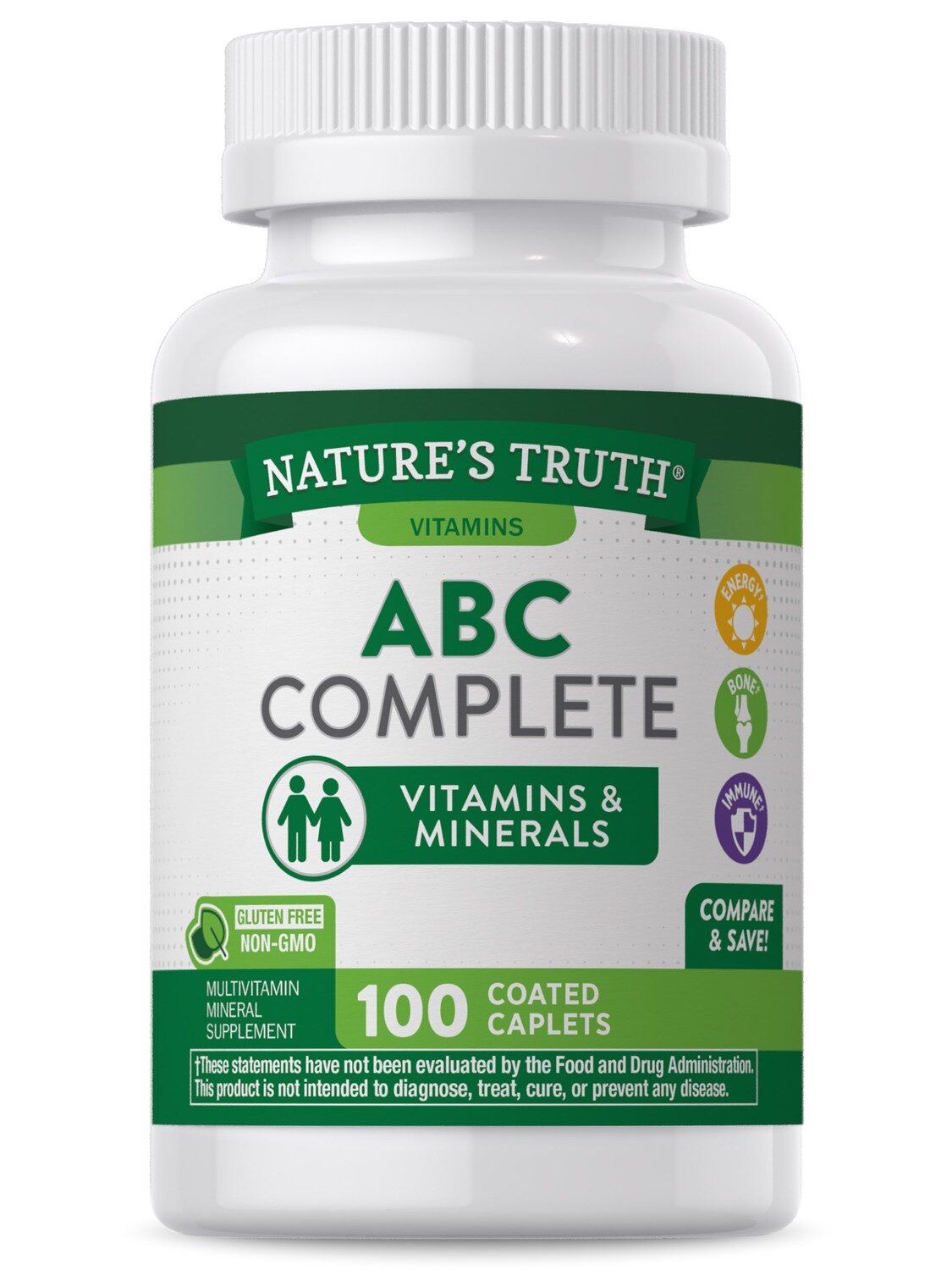 Nature's Truth ABC Complete Vitamins And Minerals Coated Caplets 100ct