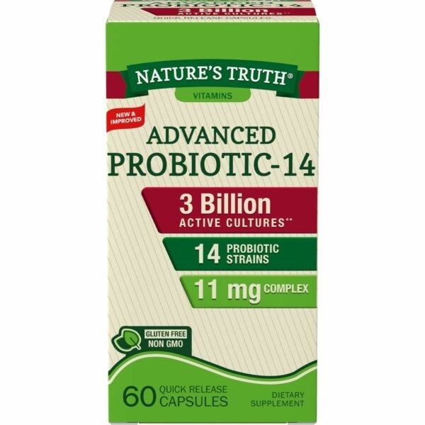 Nature's Truth Advanced Probiotic-14 3 Billion CFU Quick Release ...