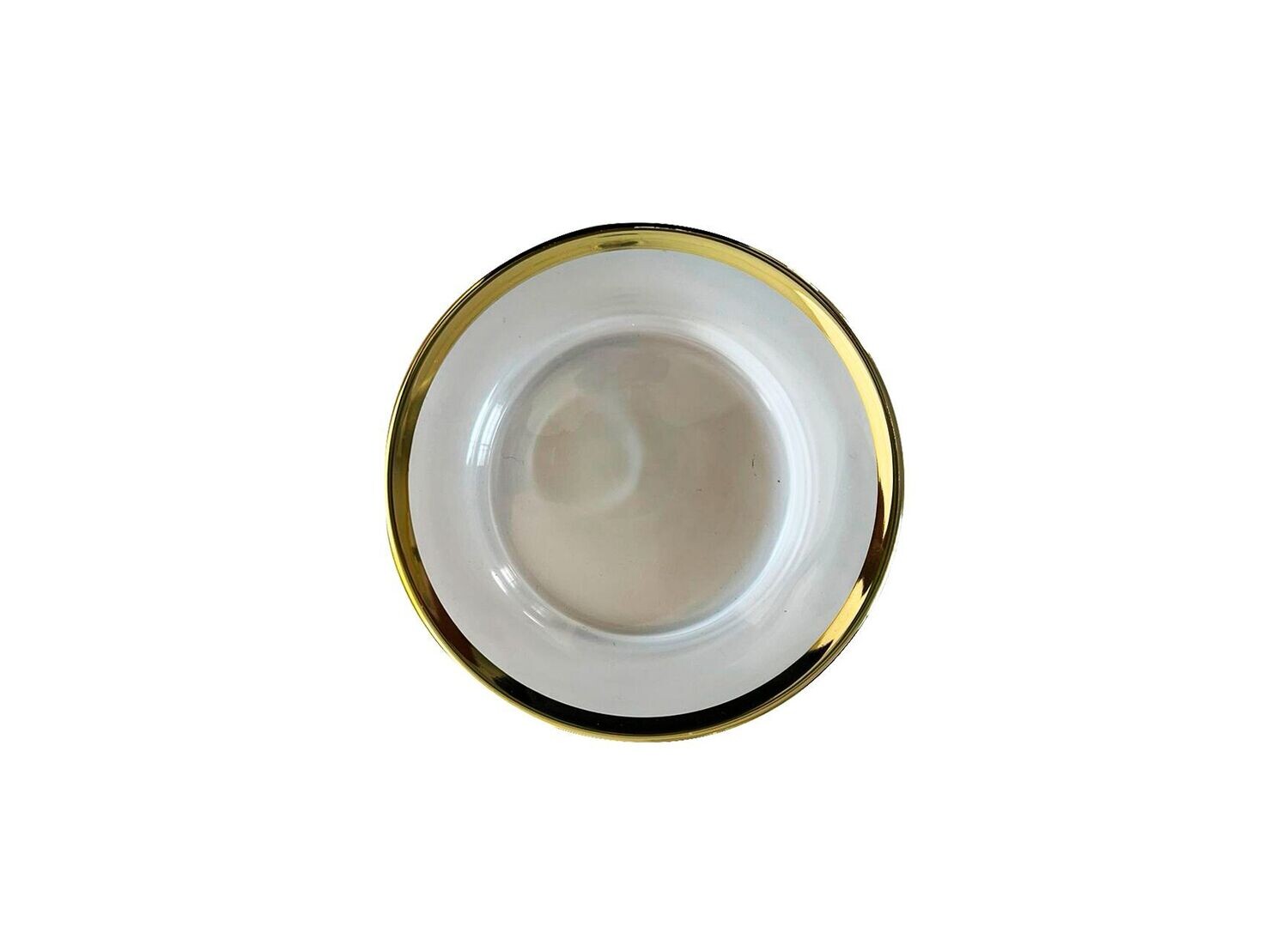 Clear Glass Gold Rim B&B Plate