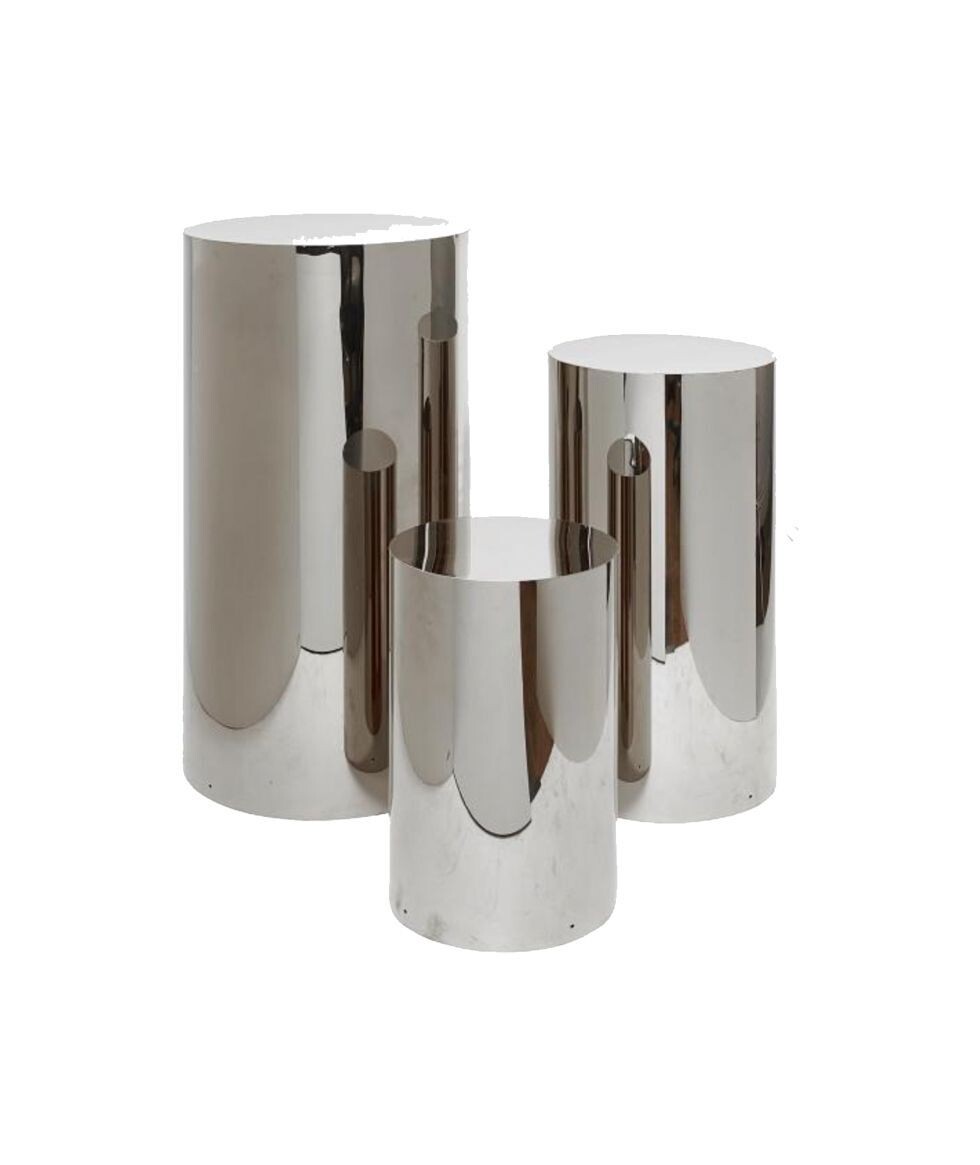 3 Piece Cylinder Silver Stand