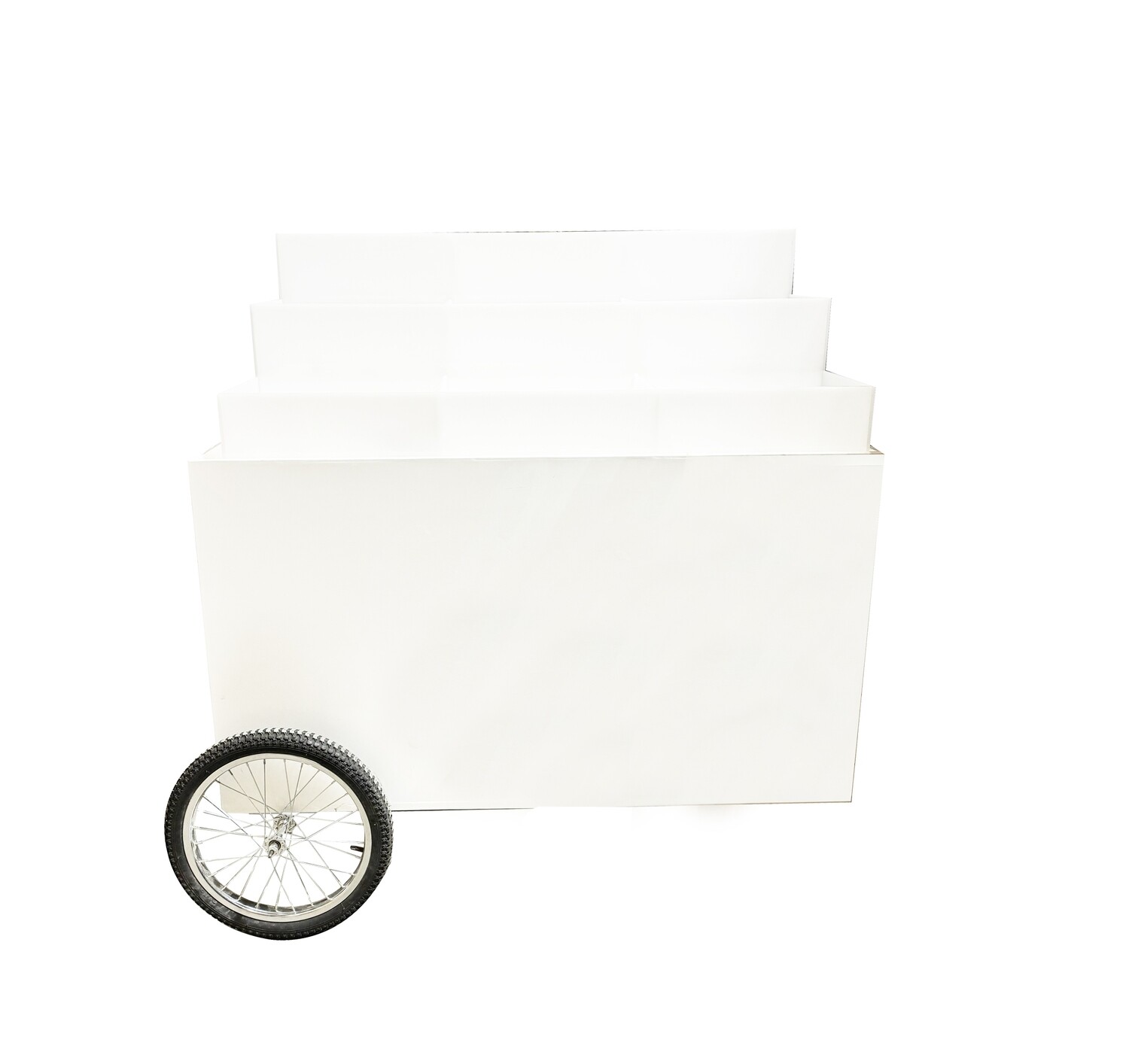 White Candy Cart w/white Plexi Glass Top