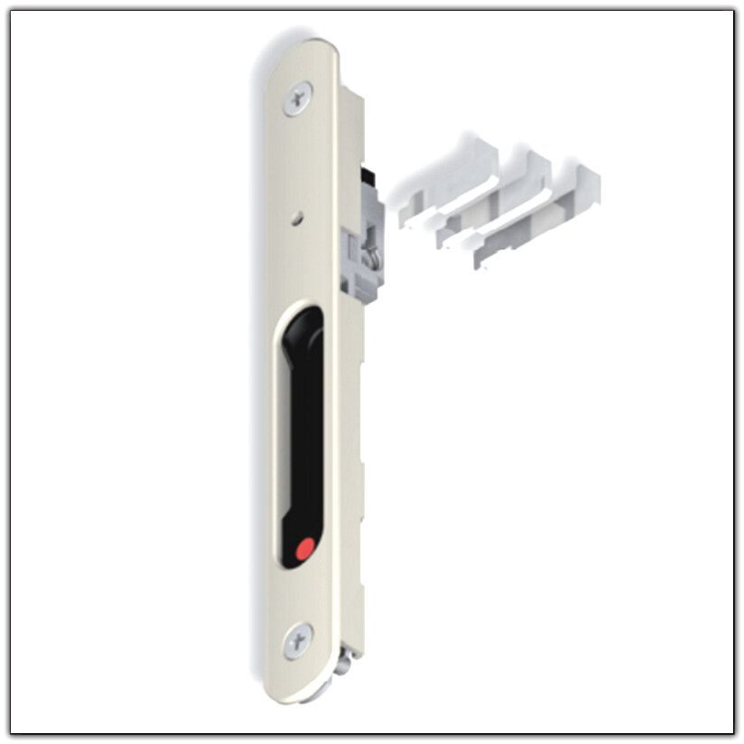 VERROU SIMPLE LA CROISEE COULISSANT ALUMINIUM GRIS CLAIR FRAISAGE 20 mm