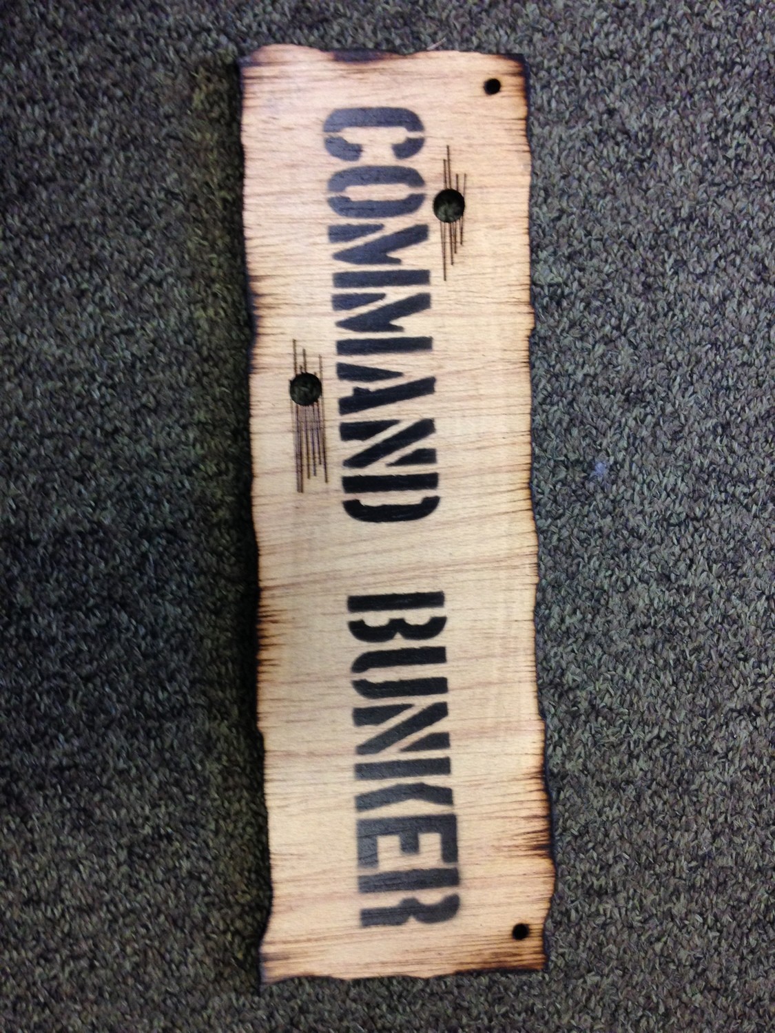 Command Bunker Wooden Sign