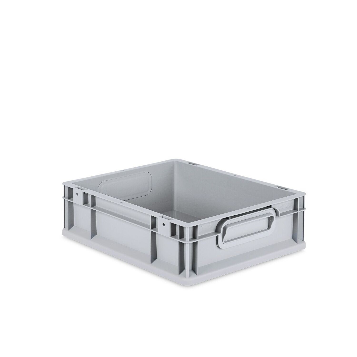 Eurobehälter grau, Griffmulde geschlossen, T300 x B400 x H120 mm