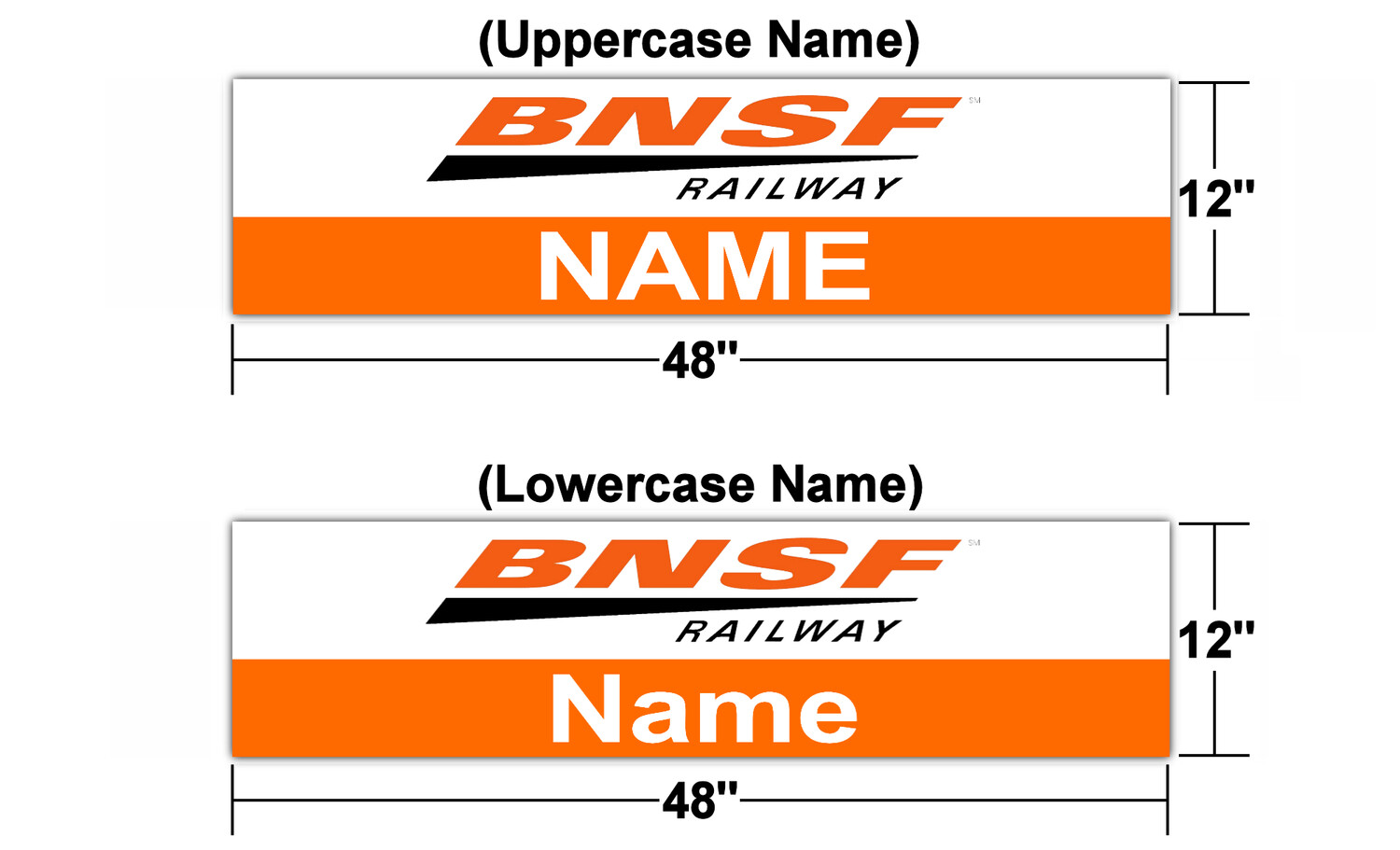 BNSF Version 1 Station Sign 48" x 12" (Customizable)