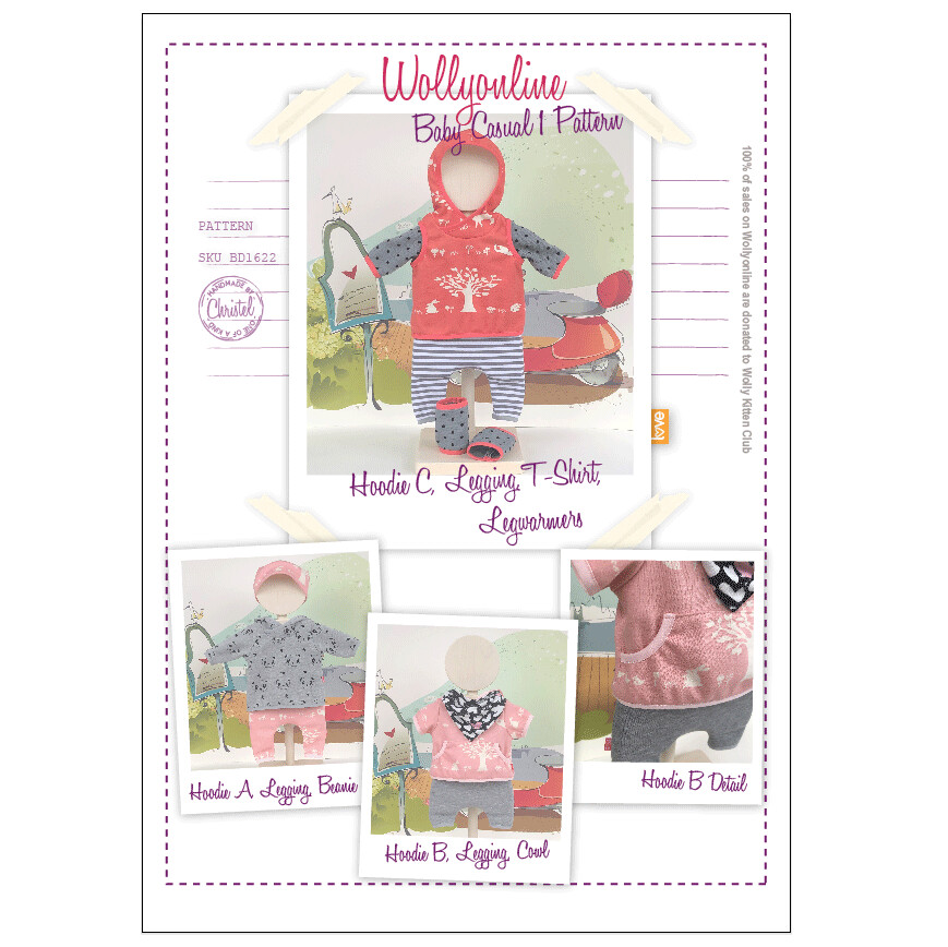Baby Doll Sewing Pattern with Hoodie, Leggings and more