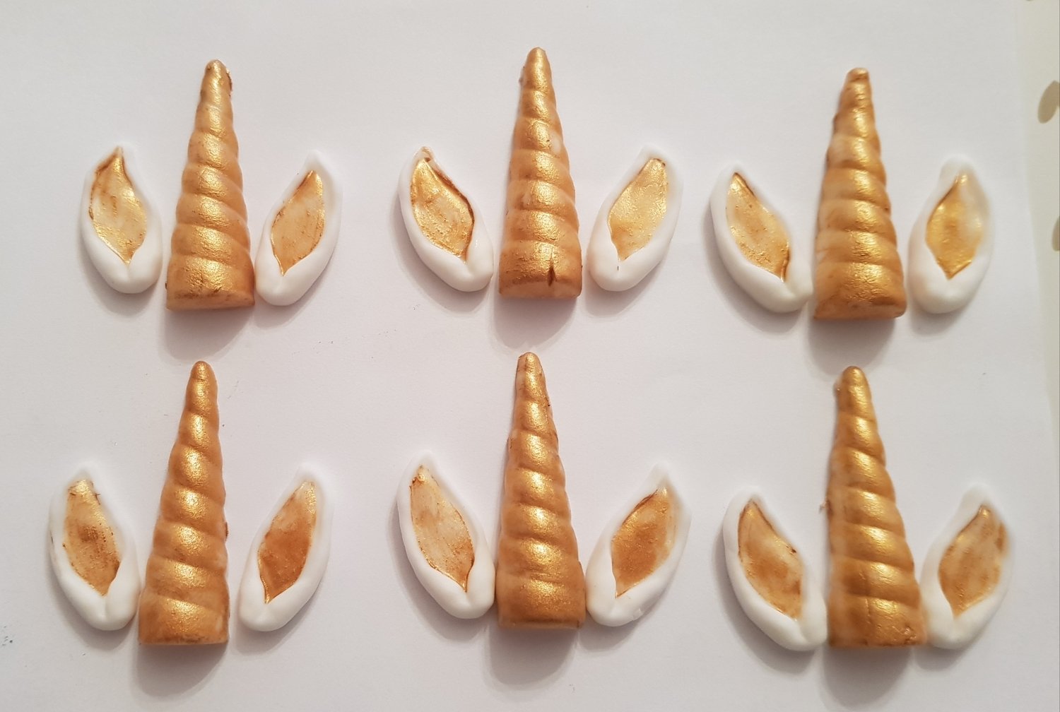 UNICORN HORNS AND EARS EDIBLE CAKE TOPPERS
