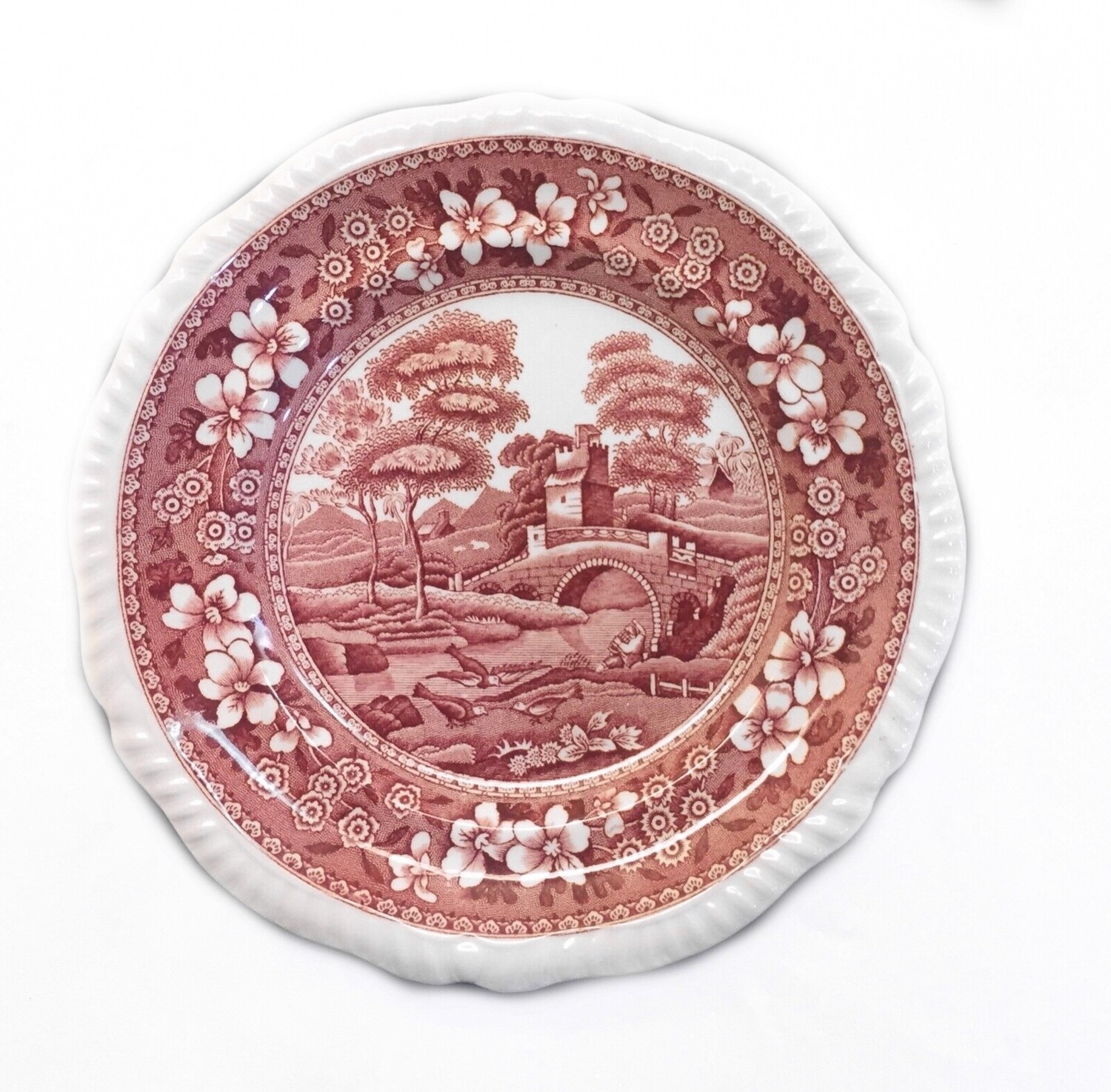 9 Spode Pink Tower 7 1/2 Inches Luncheon Plates