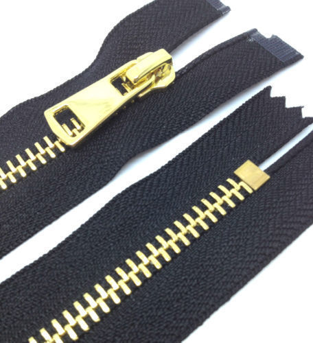 Polished Gold Closed End Metal #5 Zip
