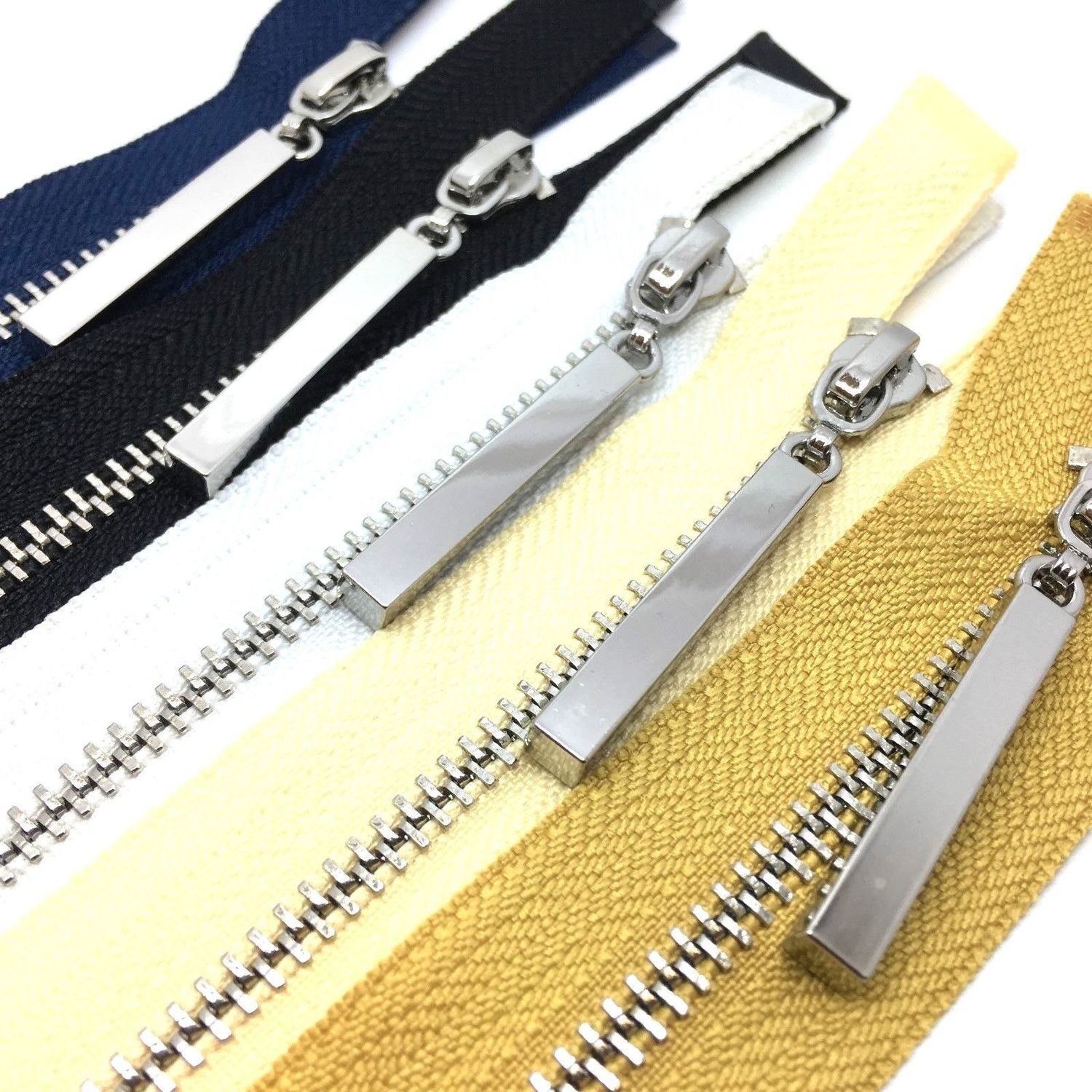 Polished Silver Open End #3 Zips