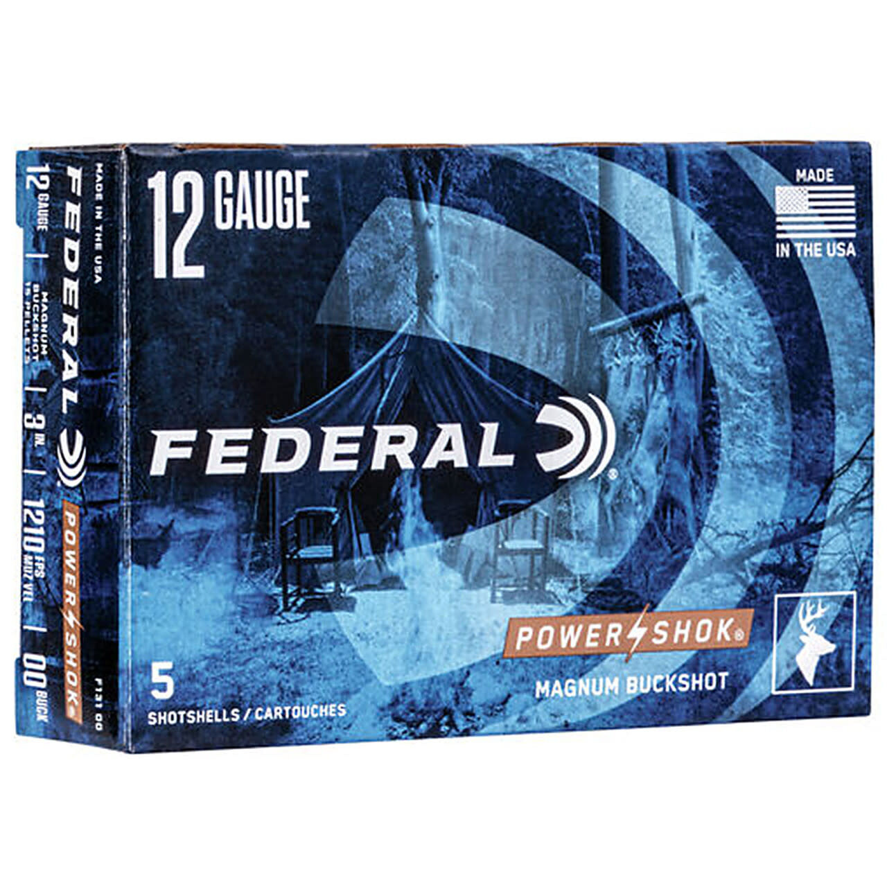Federal Power-Shok Buckshot Magnum 12 Gauge 3″ Shot #00 Buck 15 Pellets ...