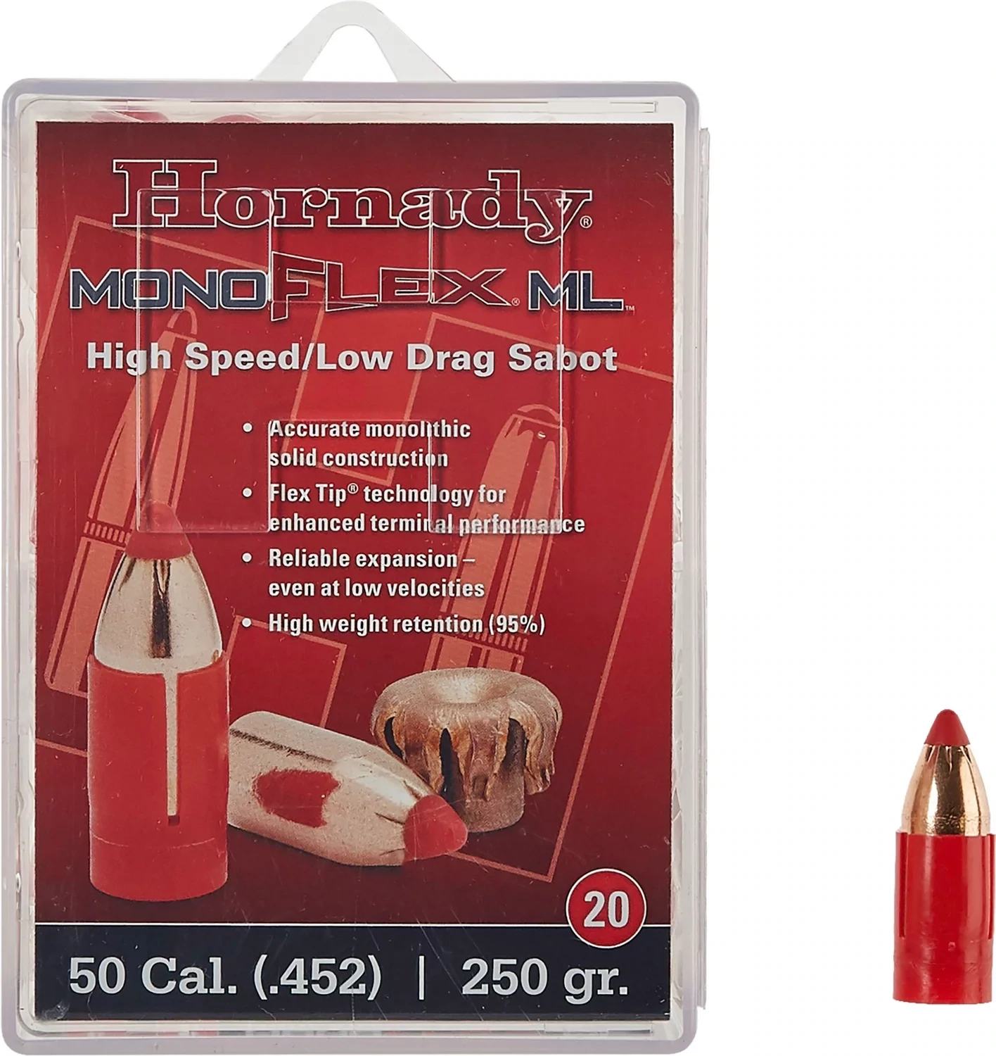 Hornady Mono Flex ML High Speed Low Drag 50 Cal 250 Grain Sabot (20 ...