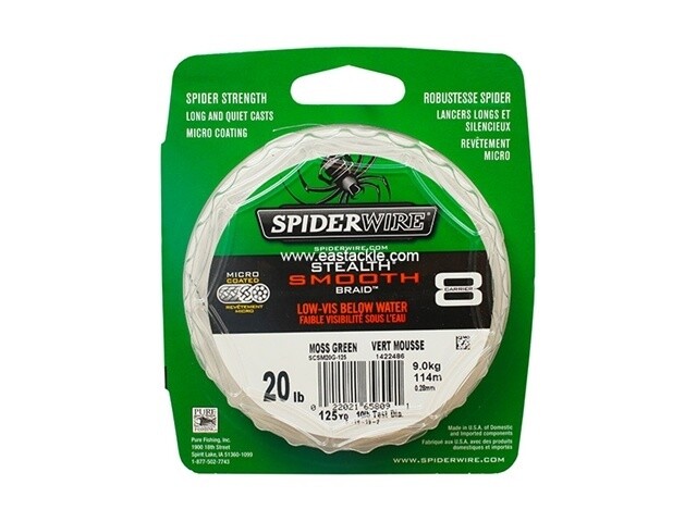 Spiderwire Stealth Smooth Braid 20 lbs 125 Yards Moss Green – Store ...