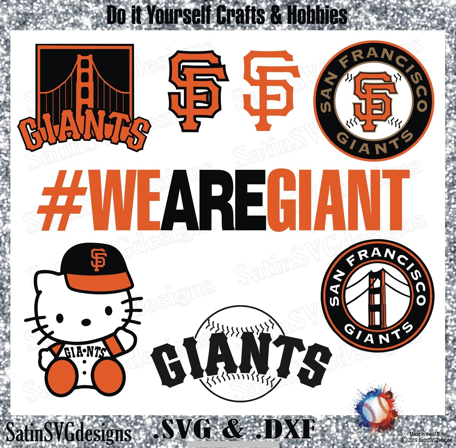 San Francisco Giants Baseball Set Design SVG Files, Cricut, Silhouette ...
