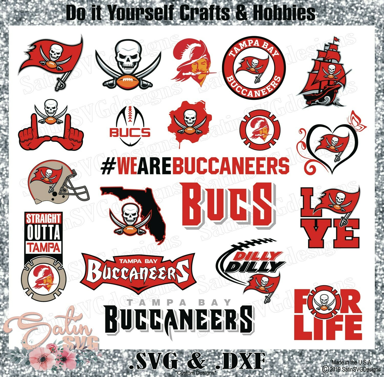 Tampa Bay Buccaneers Set NFL Design SVG Files, Cricut, Silhouette ...