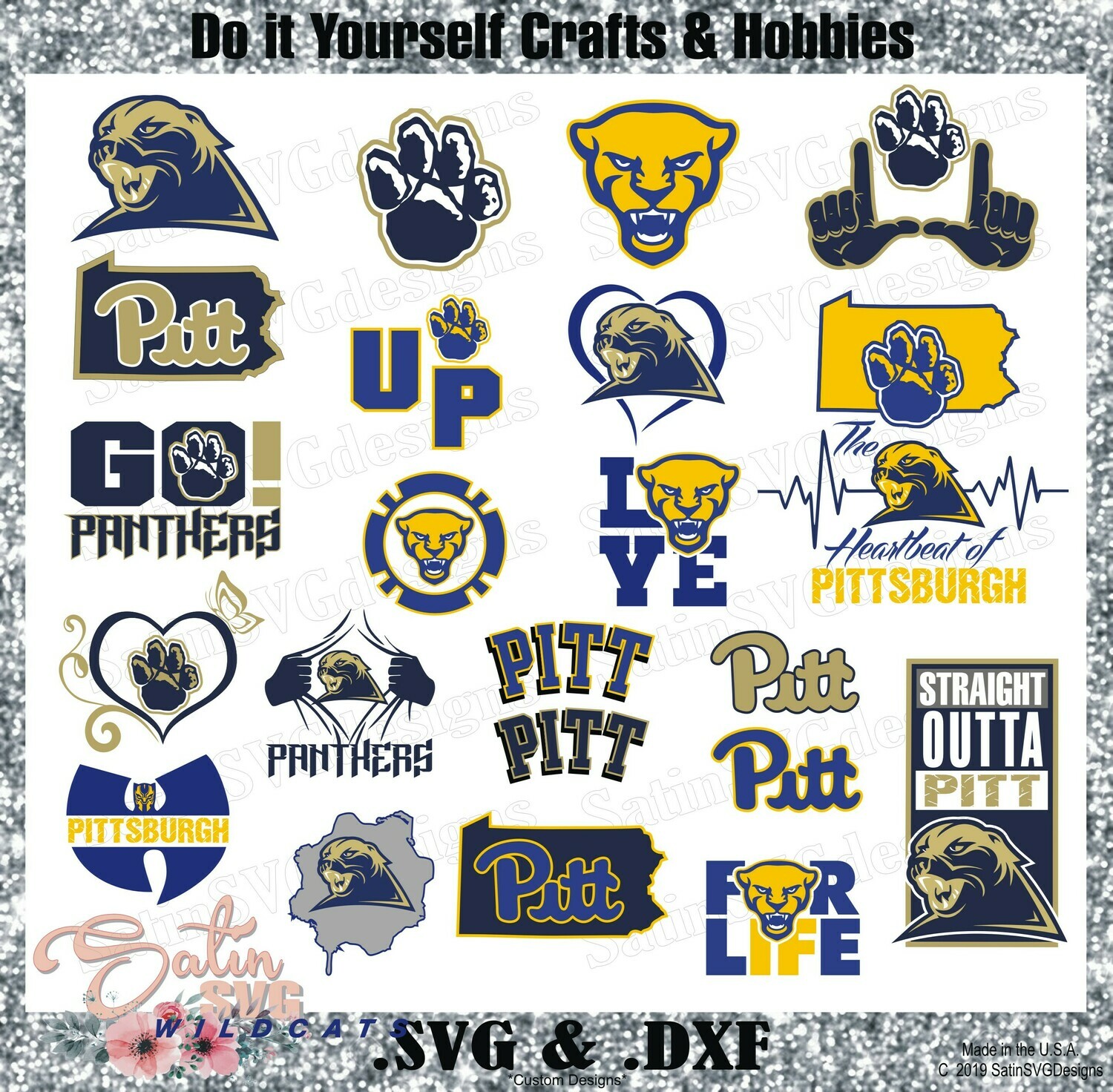 Pittsburgh Panthers NEW Custom University Designs. SVG Files, Cricut ...