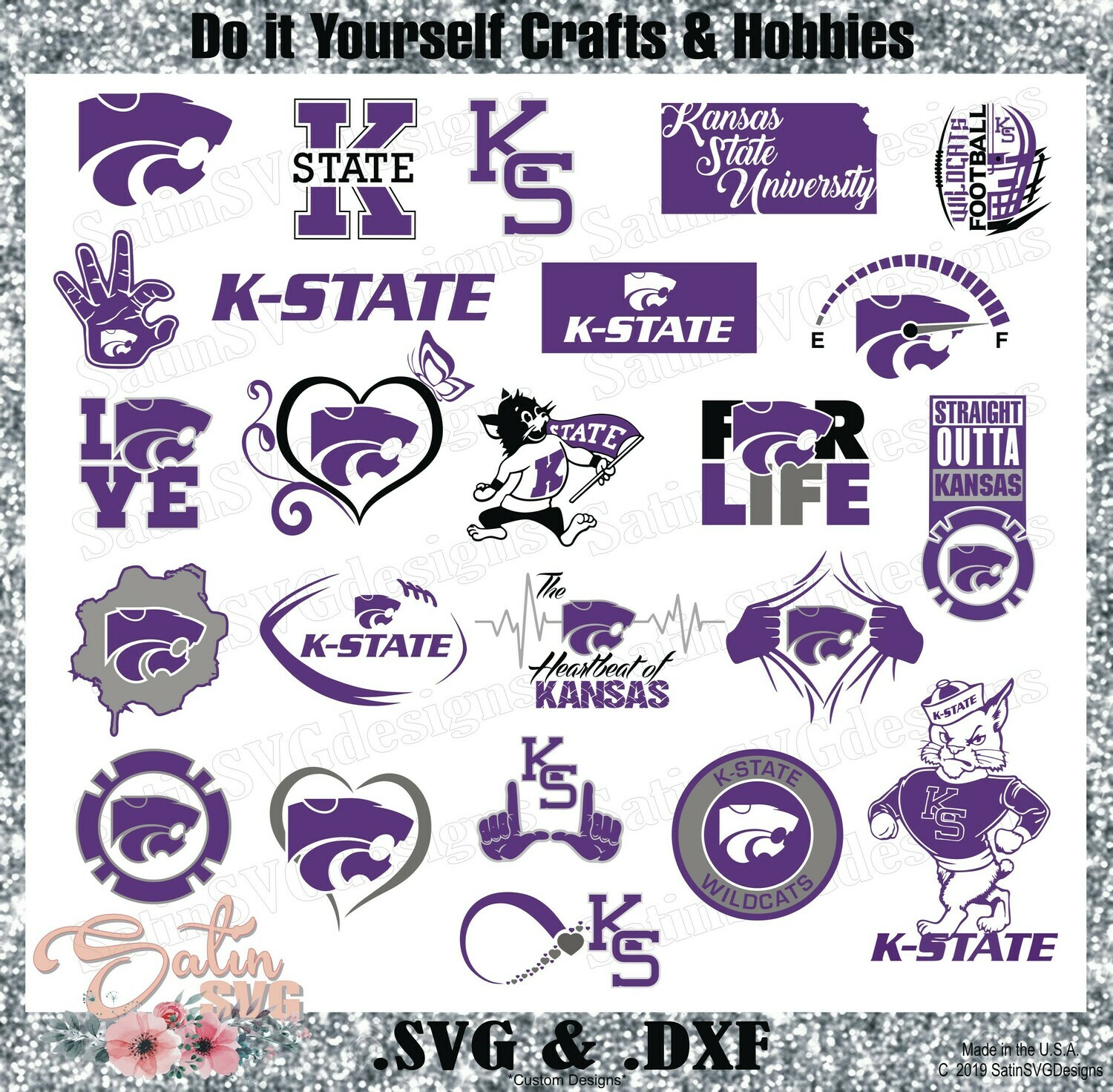 K-State Wildcats NEW Custom University Designs. SVG Files, Cricut ...