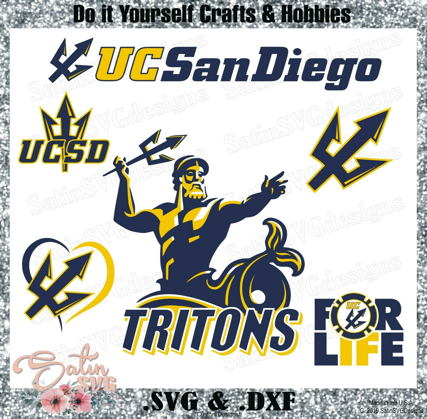 UC San Diego Tritons University NEW Custom Designs. SVG Files, Cricut ...