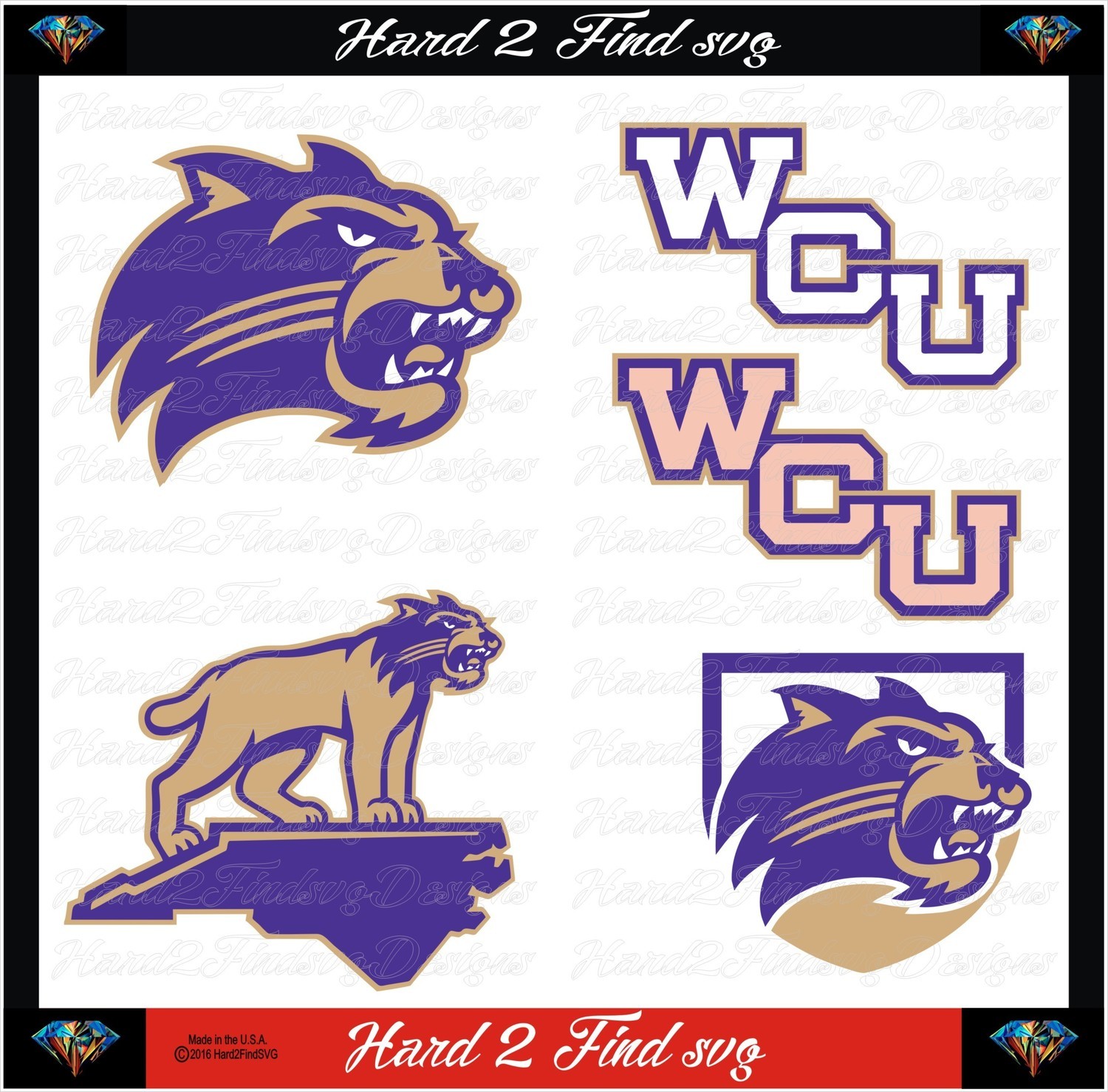 Western Carolina Catamounts Set Design SVG Files, Cricut, Silhouette ...