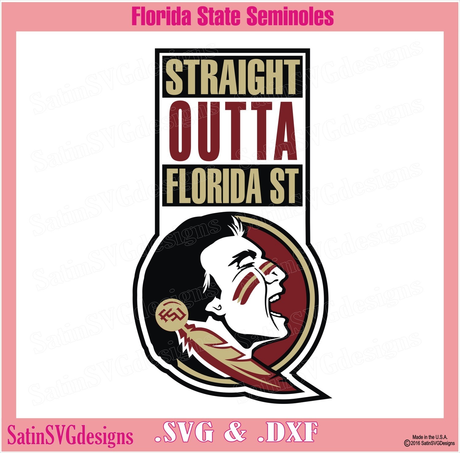 Florida State Seminoles Str8 Outta Design SVG Files, Cricut, Silhouette ...