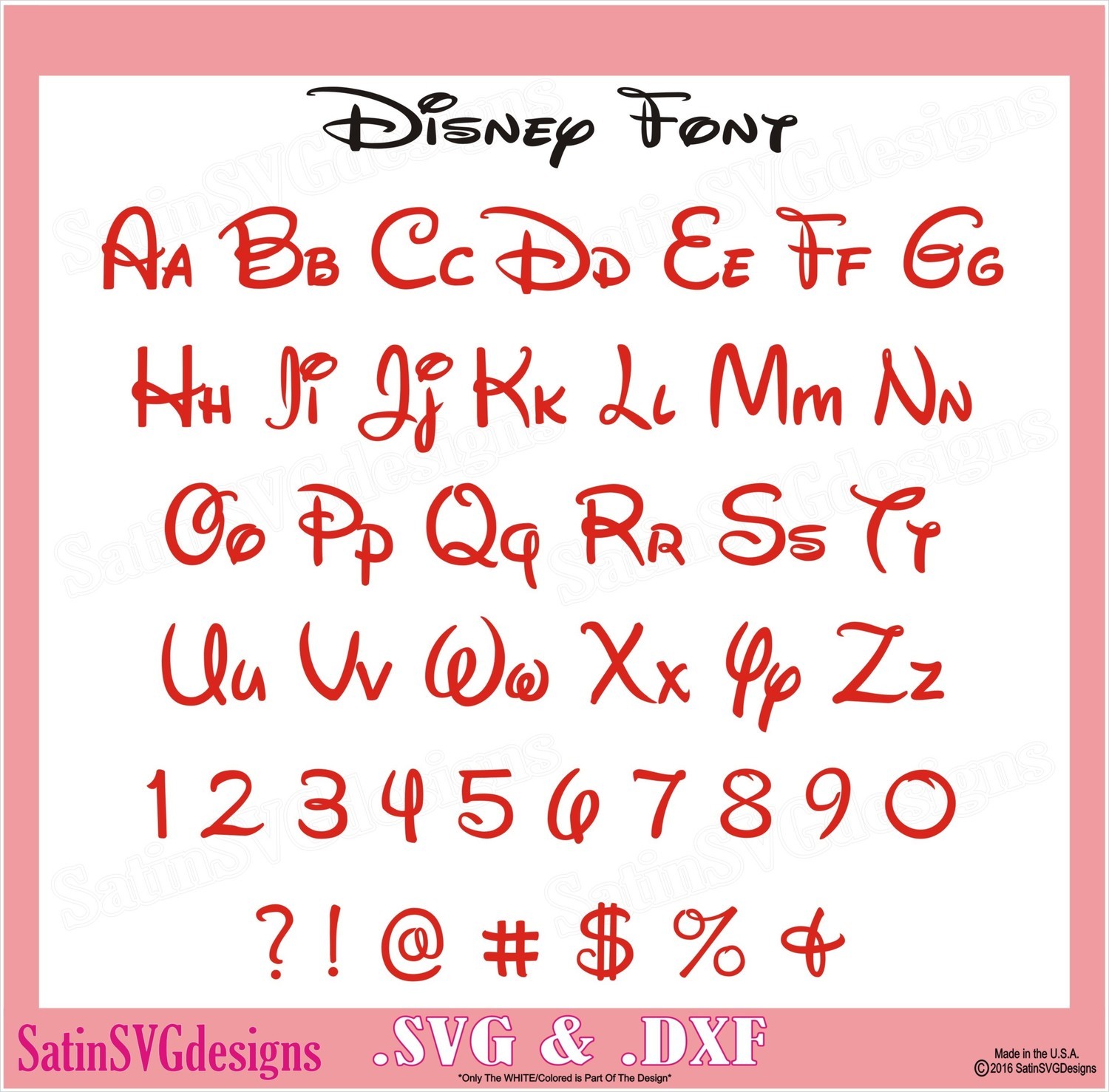 Disney Font Waltography Design SVG Files Cricut Silhouette Studio Disney Font Waltography Design SVG Files Cricut Silhouette Studio
