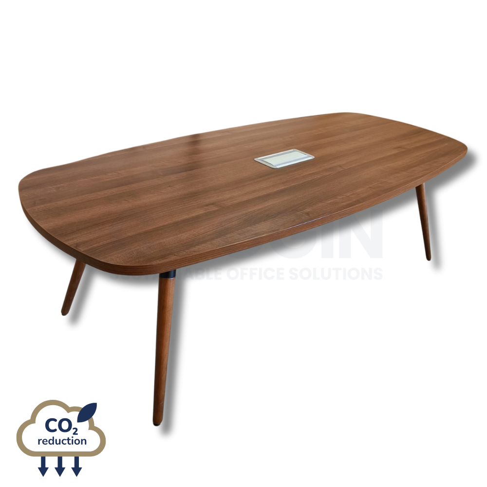 Second Hand Modern Meeting Table - 2400mm - Walnut