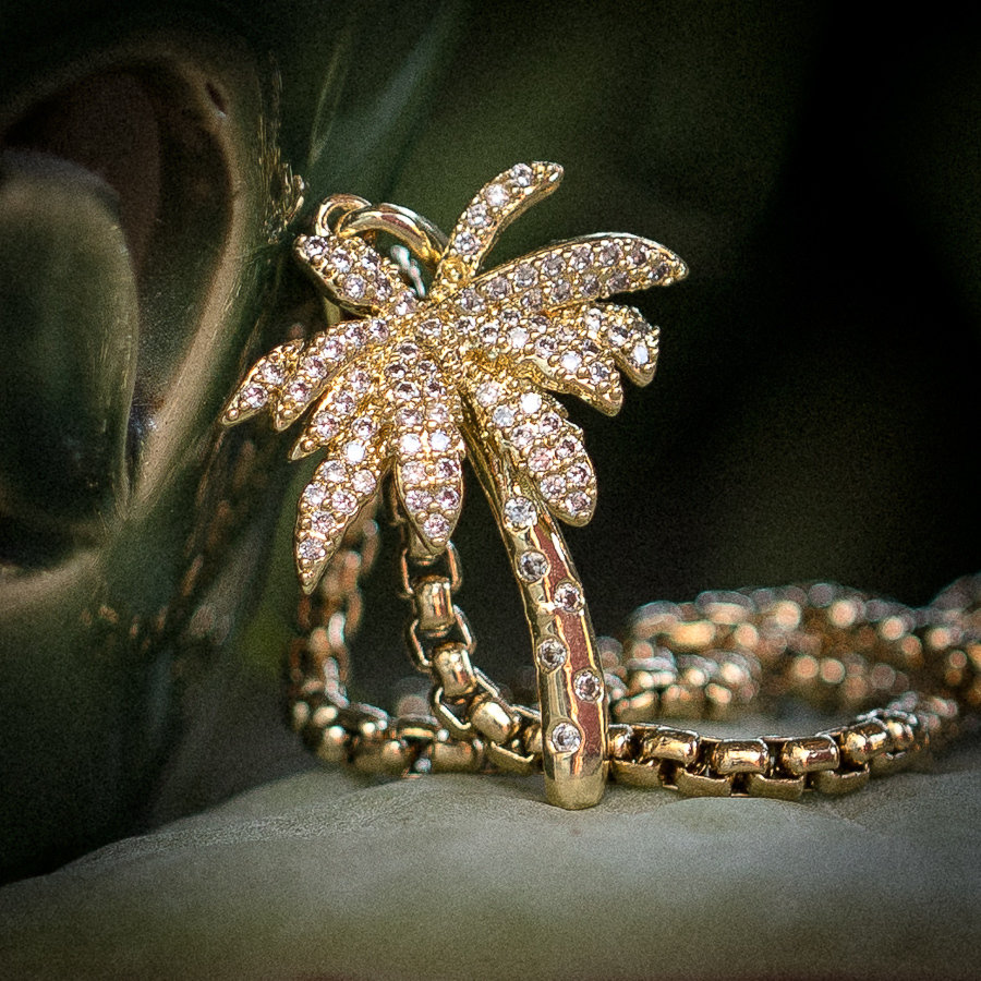 Mini Gold Palm Tree Necklace