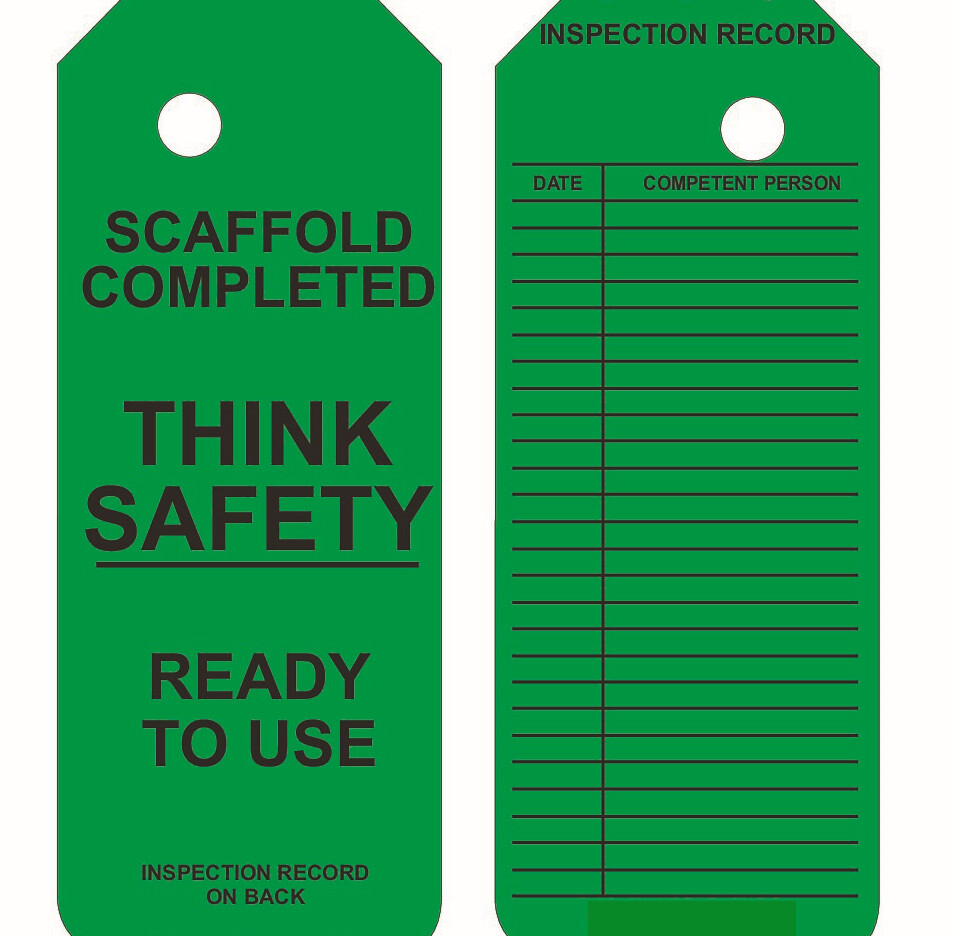 Shop - Ladders & Things - SCAFFOLD TAG - GREEN