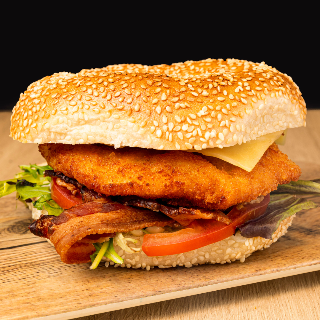 Chicken Schnitzel & Bacon Bagel