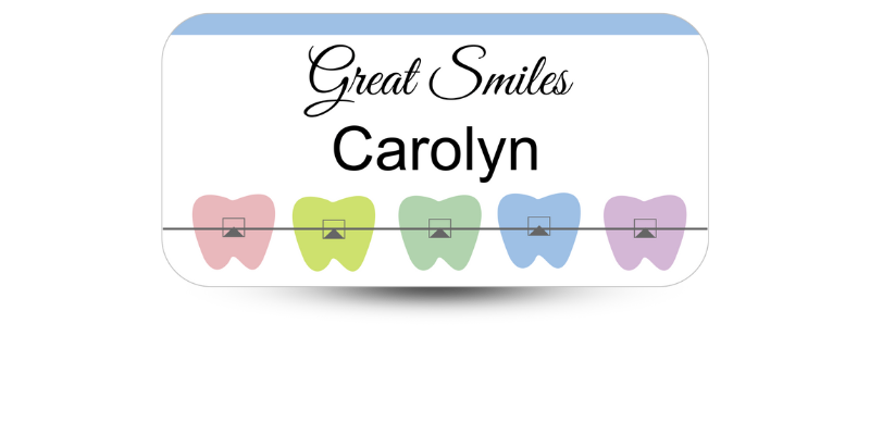 1 1/4" x 3" Dental Office Name Tag | Name Tag Pros