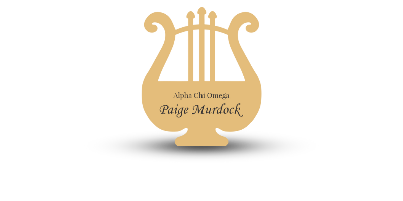 Unique Lyre Shaped Name Tag For Alpha Chi Omega Sorority | Name Tag Pros