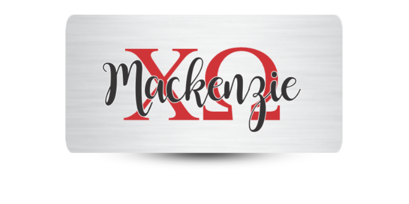 Custom Sorority name tag styles for Chi Omega chapter members | Name ...