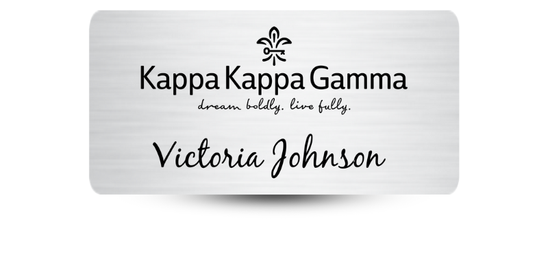 Huge arrangement of stylish Kappa Kappa Gamma Name tags | Name Tag Pros