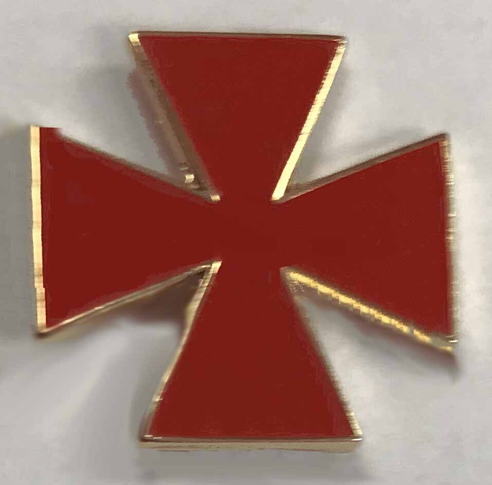 Red Maltese Cross Lapel pin – Milford Commandery Store – Knights Templar