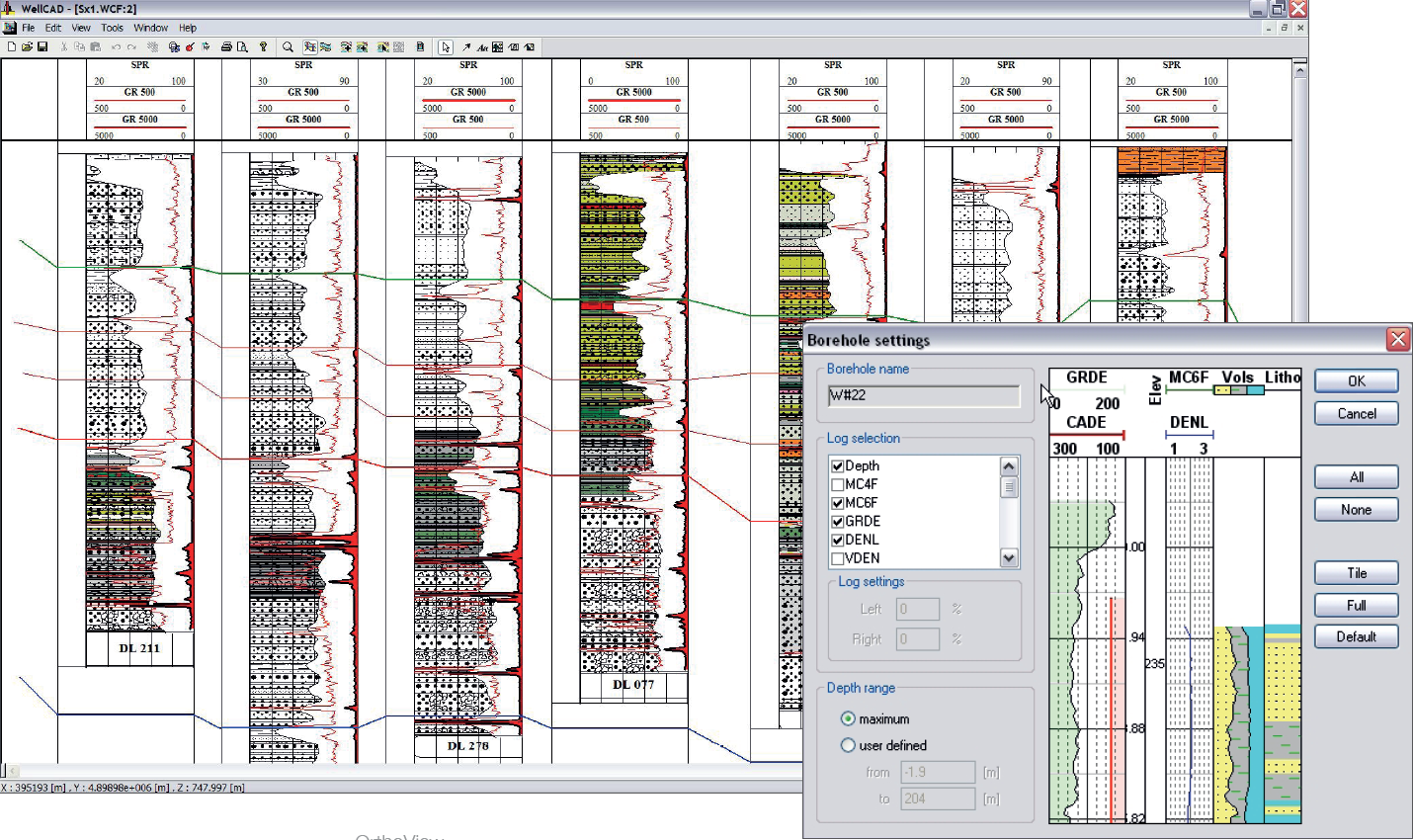 WellCAD Multi-Well Correlation Module