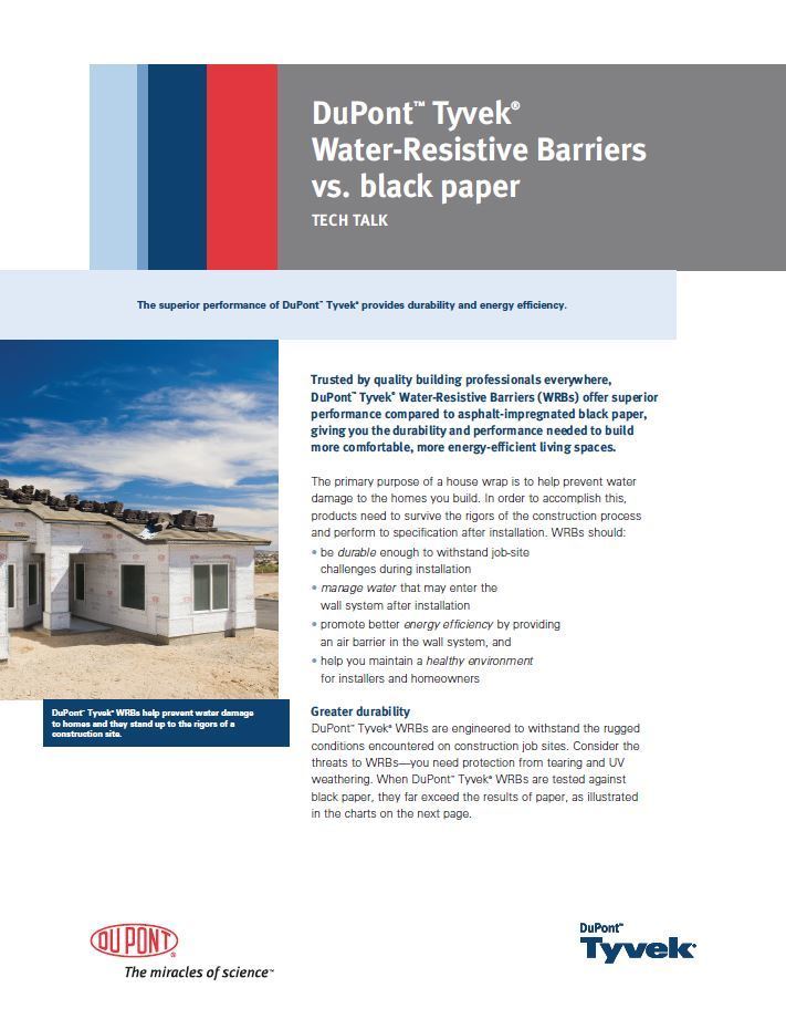 Store - Parksite » K16789 DuPont Tyvek Tech Talk: WRB vs. Black Paper (P)