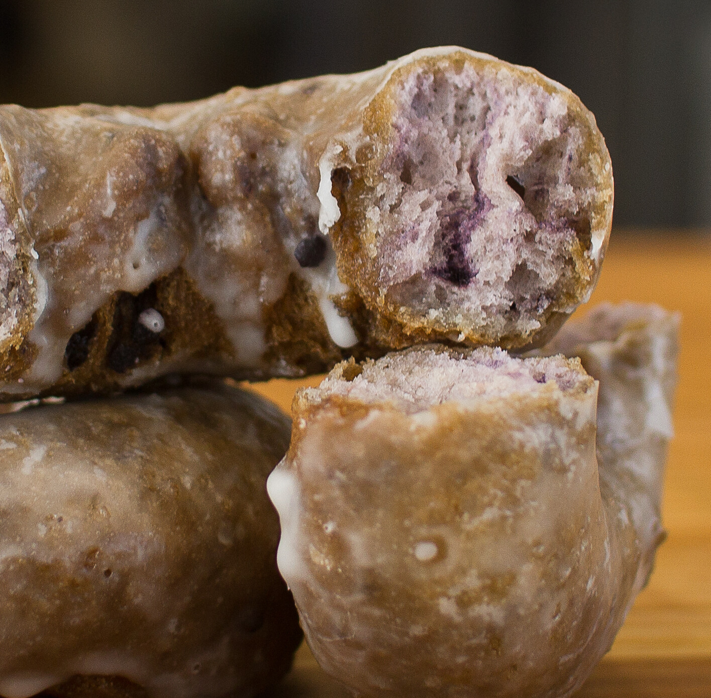 Blueberry Cake Donut, Glaze (Single Donut)