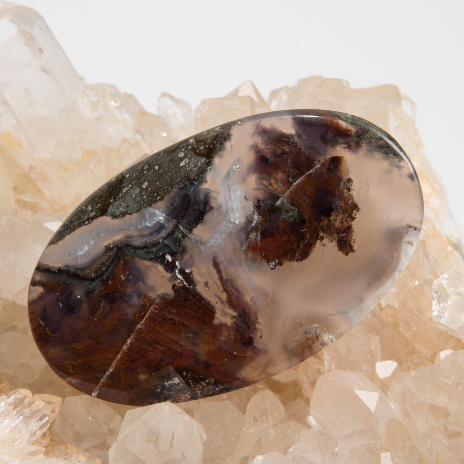 Oval Indonesian Moss Agate Cabochon
