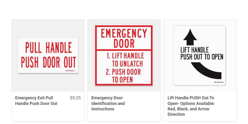 Emergency Exit Decals | FMVSS 571-217
