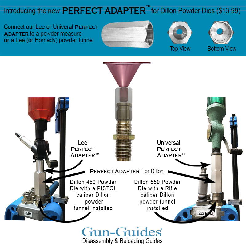 Perfect Reloading Powder Adapters™ for DILLON Powder Dies