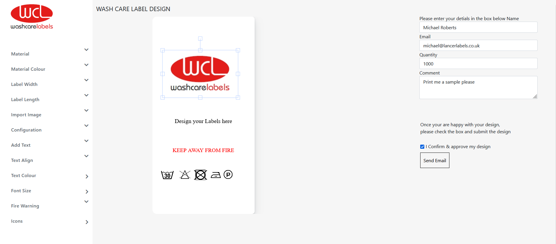 Care Label Design Tool
