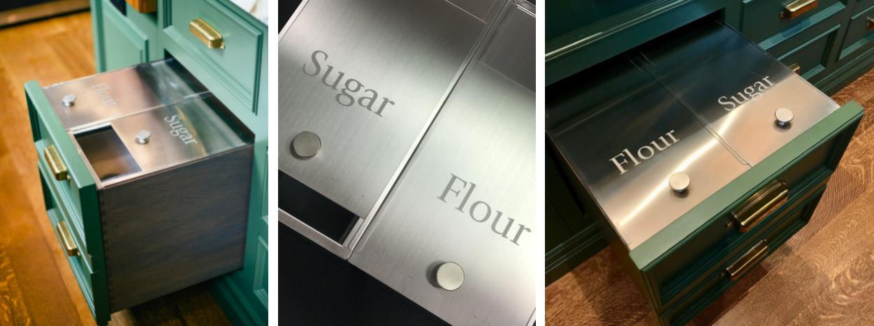 Stainless Steel Flour & Sugar Drawer Inserts