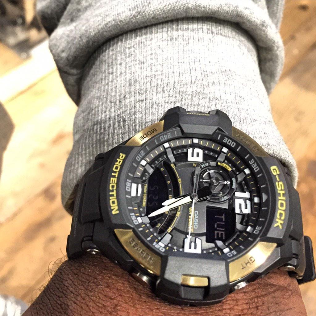 Reloj hombre Casio Gravity Master G-Shock GA-1100-9G Hora Mundial Twin ...